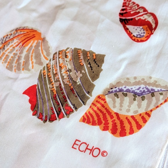 Vintage | Accessories | Vintage Silk Echo Made In Japan Seashells Scarf ...